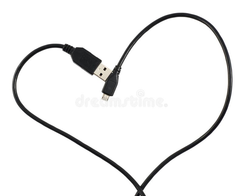 USB Cable Shaped As a Heart Stock Image - Image of digital, global ...