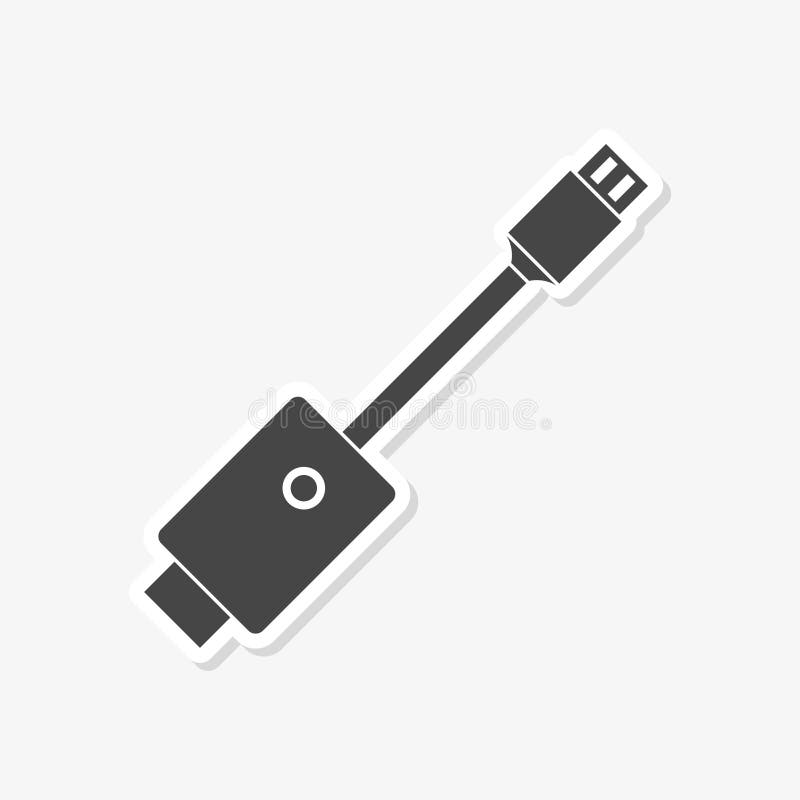 USB Cable Sticker - Vector Illustration Stock Vector - Illustration of ...