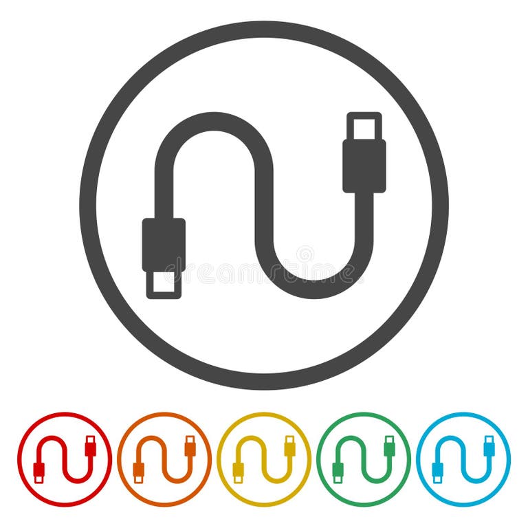 USB Cable Sticker - Vector Illustration Stock Vector - Illustration of ...