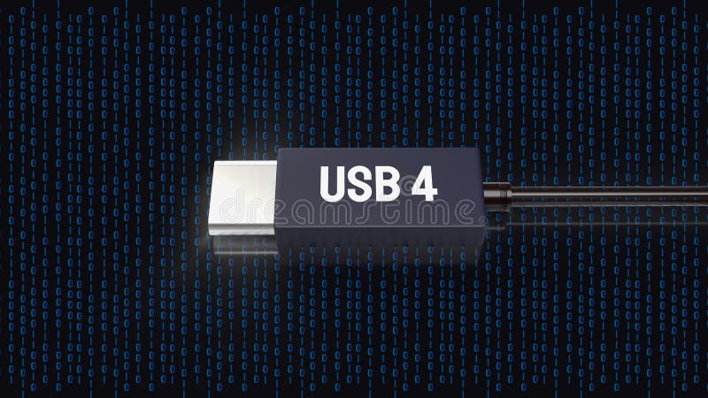 The Usb 4 Cable for Technology Concept 3d Rendering Stock Illustration ...