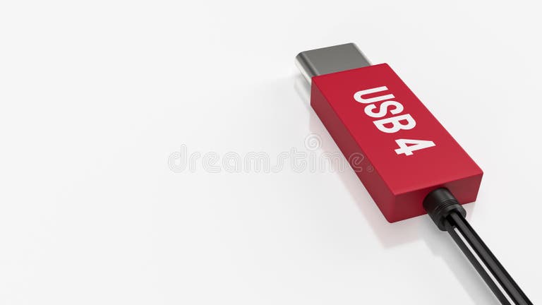 The Usb 4 Cable for Technology Concept 3d Rendering Stock Illustration ...