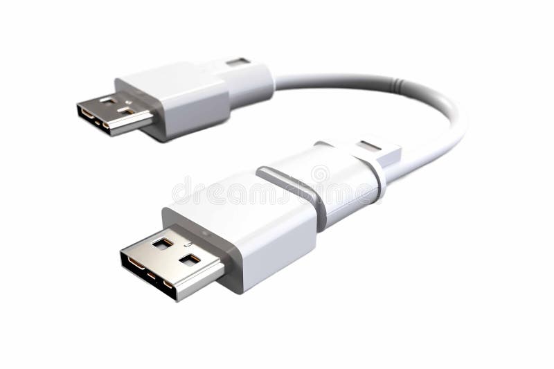 USB Cable Type-a and Type-C Plugs Isolated on Transparent Background ...