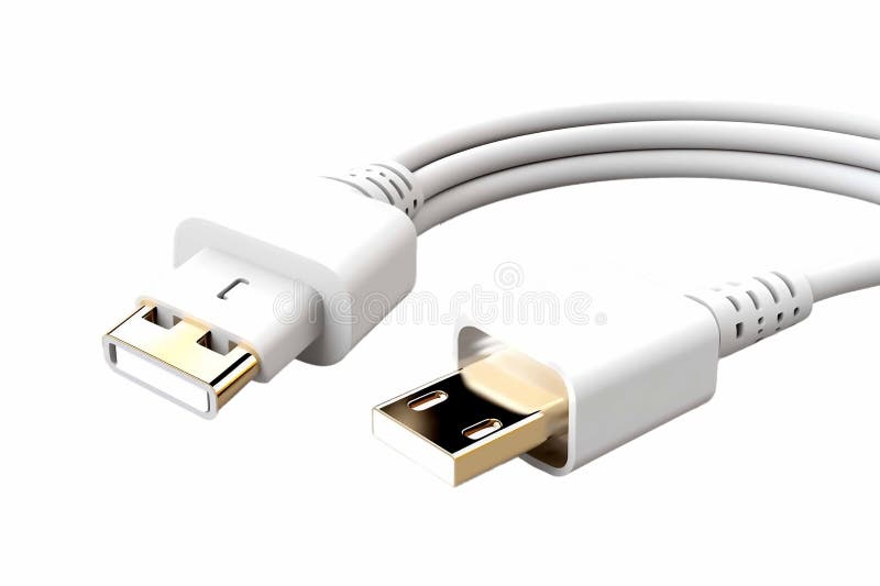 USB Cable Type-a and Type-C Plugs Isolated on Transparent Background ...
