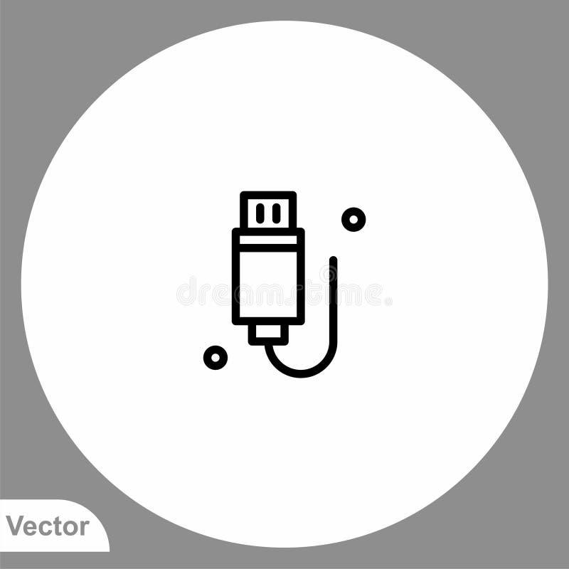 Aux Cable Vector Icon Sign Symbol Stock Vector - Illustration of design ...