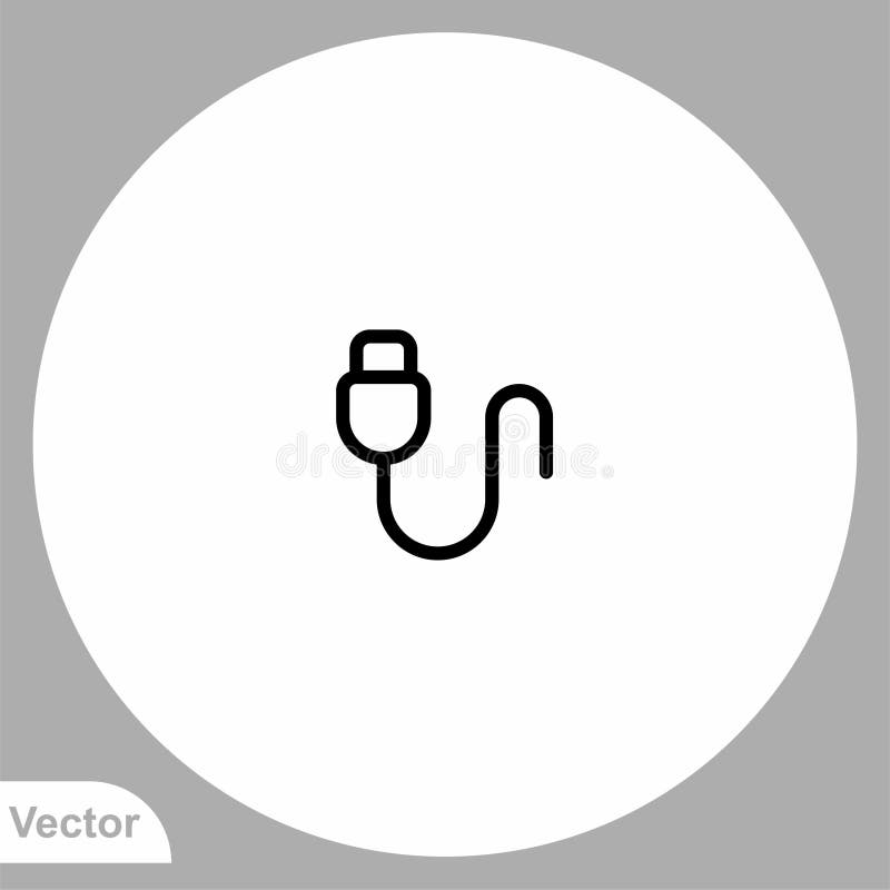 Usb Cable Vector Icon Sign Symbol Stock Vector - Illustration of ...