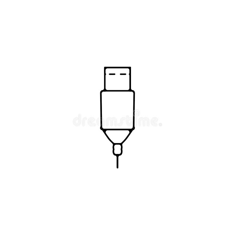 USB Cable Thin Line Icon. USB Cable Linear Outline Icon Stock Vector ...