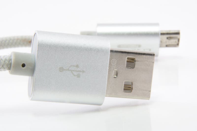 USB Cable on White Background Stock Photo - Image of objects, isolated ...