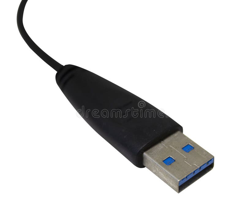 USB Cable on White Background - Easy To Cut Stock Photo - Image of ...