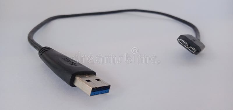 USB Cable Plug Isolated on White Background Stock Photo - Image of copy ...