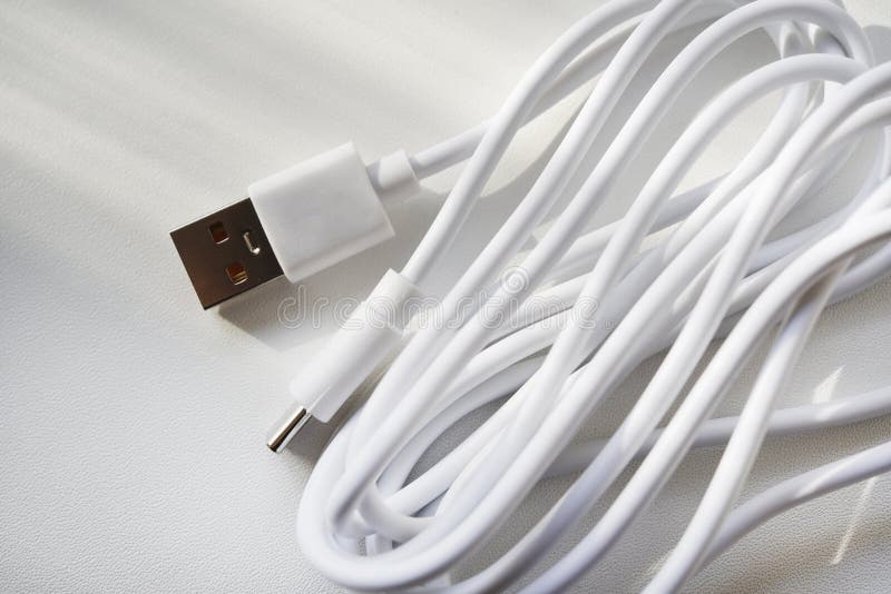 USB Cable on a White Background. a White Prod for the Phone Stock Image - Image of modern ...
