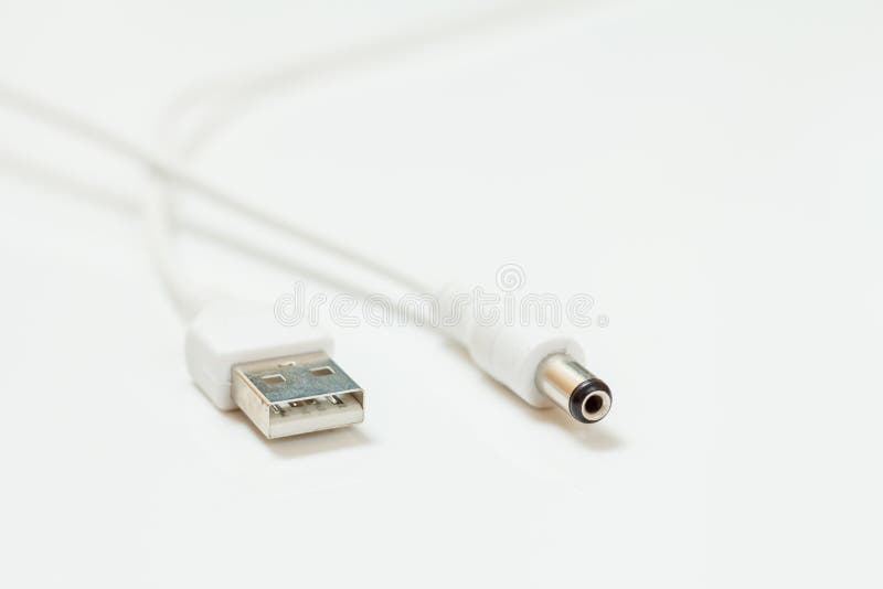USB Cable in White Color on a White Background Stock Image - Image of ...