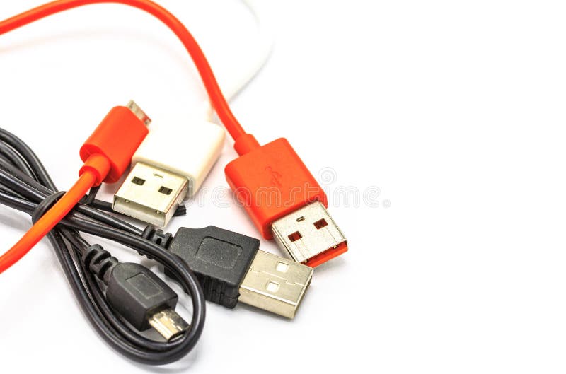 USB Cables for Charger or Connection Different Technology Devices Stock ...