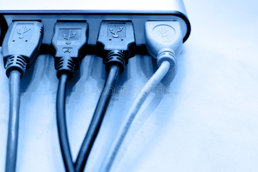 USB Cables in Hub stock photo. Image of computer, monotone - 19185184