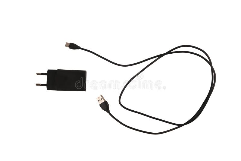 Usb Cables Micro Isolated, White on Black Stock Image - Image of cables ...