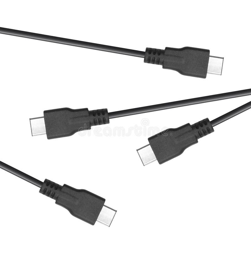 USB cables on white stock photo. Image of electrical - 124914886