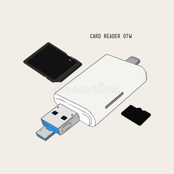 USB Card Reader , , Hand Draw Sketch Vector. Stock Vector ...