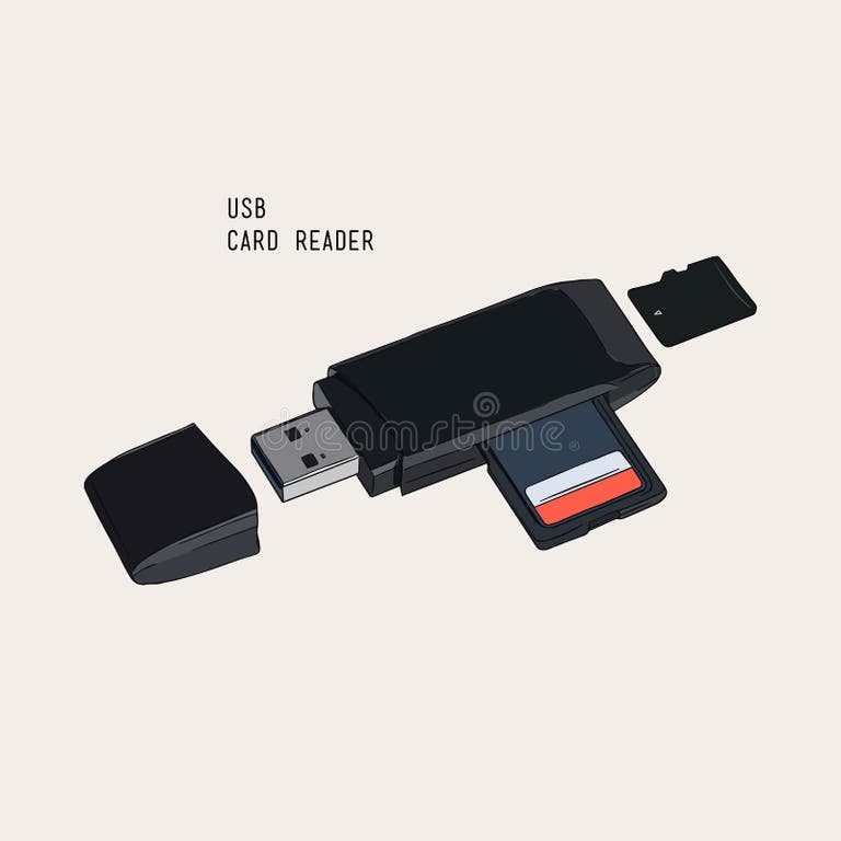 USB Card Reader , , Hand Draw Sketch Vector. Stock Vector ...