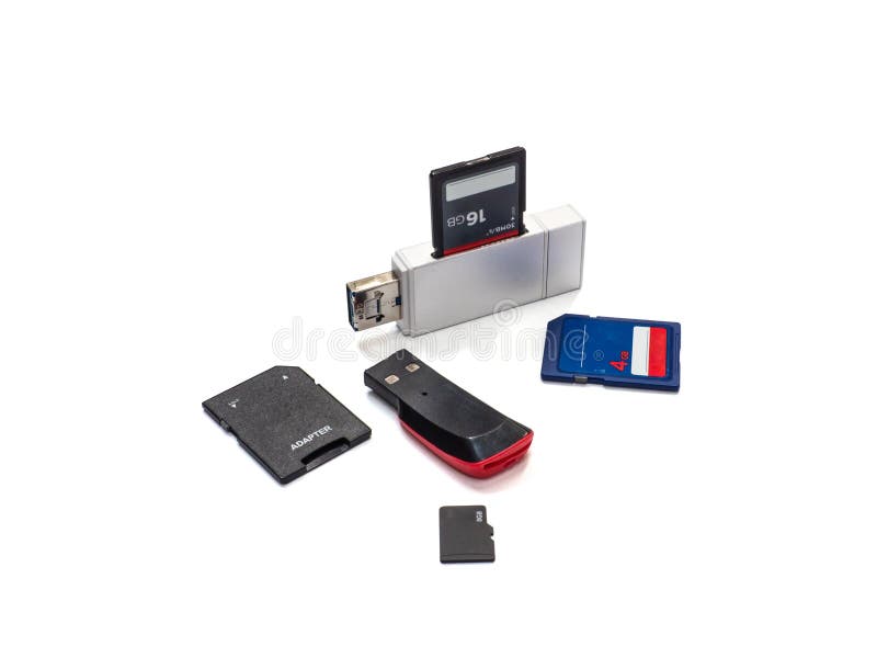 USB Card Reader Isolated on White Background with Clipping Path Stock ...