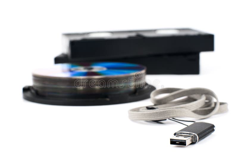 USB, CD, VHS stock image. Image of close, storage, data - 18337571