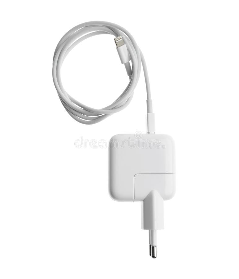 USB Charger Isolated, Top View. Modern Technology Stock Photo - Image ...