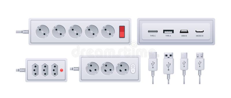 Usb Charges, Socket Plug Types Include Type a, Type B, Type C, Type D ...