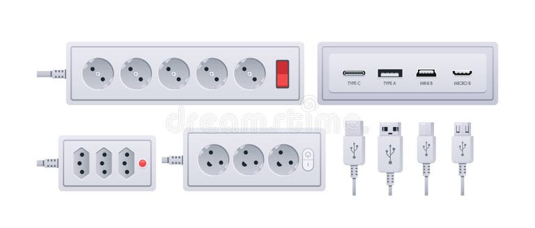 Usb Charges, Socket Plug Types Include Type a, Type B, Type C, Type D ...