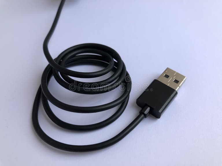 USB Charging Cable with Coiled Cable Stock Image - Image of font ...