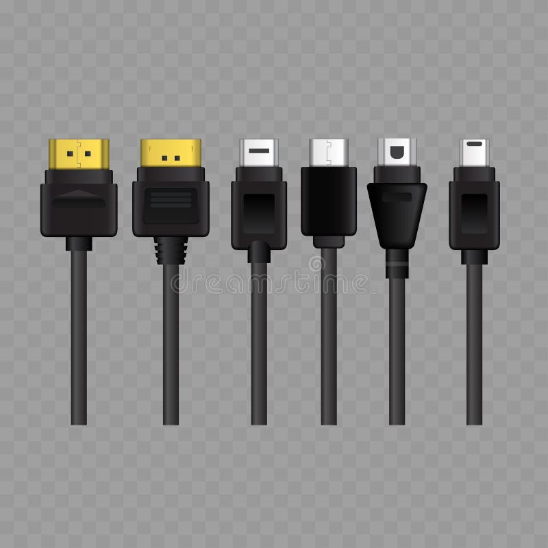 Different Connectors Mockup Vector Stock Illustrations – 4 Different ...