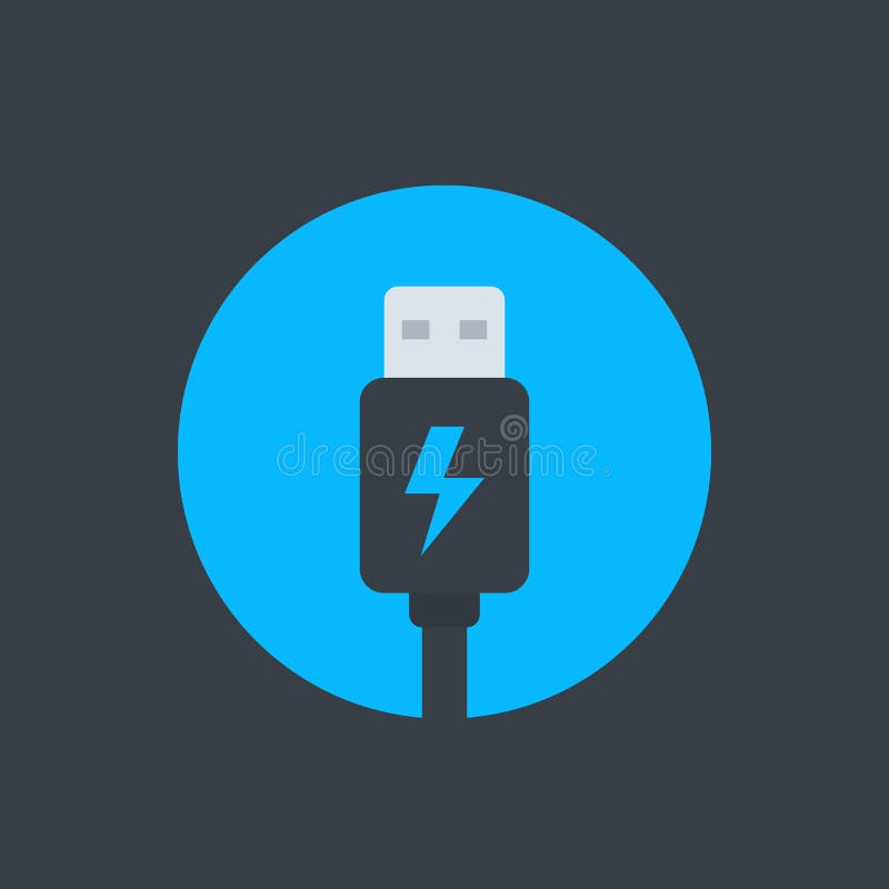 Usb Charging Plug Icon, Line Vector Stock Vector - Illustration of ...