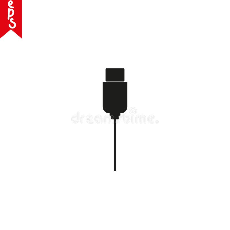 Usb Charging Plug Icon on White Background. USB Flash, Flash Disk Icon ...