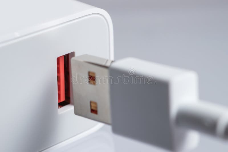 USB Connect To Charger on White Close Up Stock Image - Image of macro ...