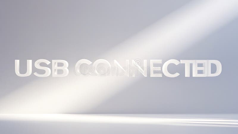USB Connected Sign Illuminated by Soft Light in a Minimalistic Setting ...