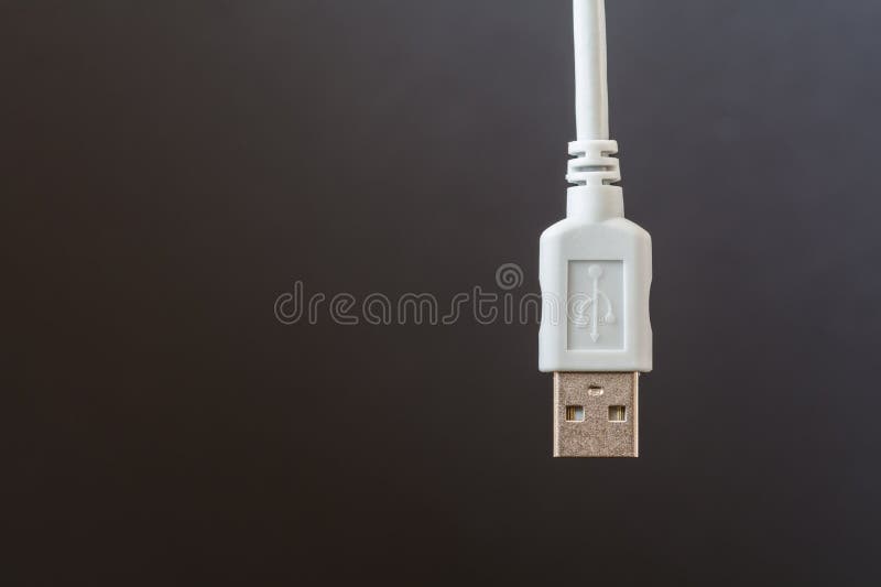 USB Connection Cable Was Placed in White on a Grey Background Stock ...