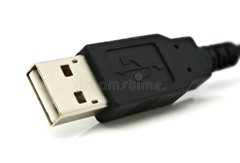 USB Connection Cable on White Stock Photo - Image of electronic ...