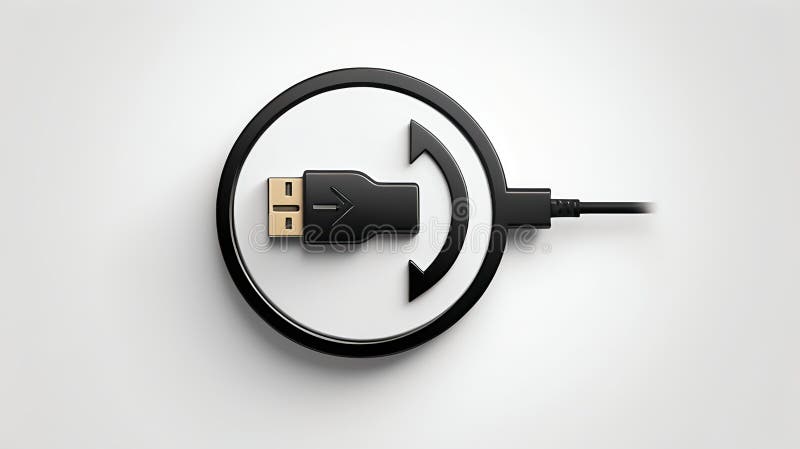 Usb Connection Icon stock illustration. Illustration of concept - 381475115