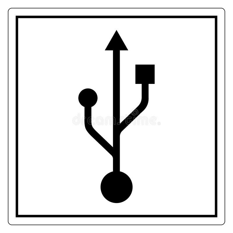 USB Connection Symbol Illustration Showing Multiple Connection Types ...