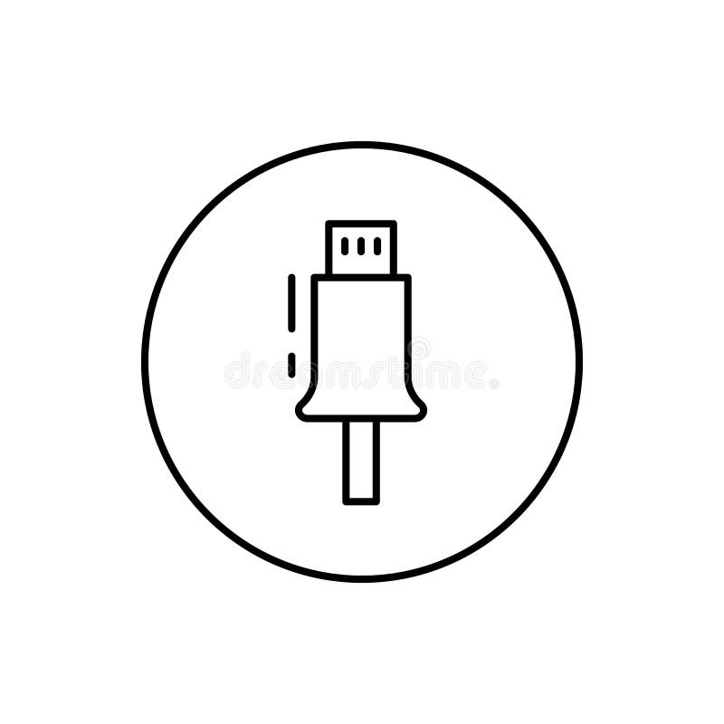 USB, Connector Icon. Simple Line, Outline Vector Elements of Connectors ...