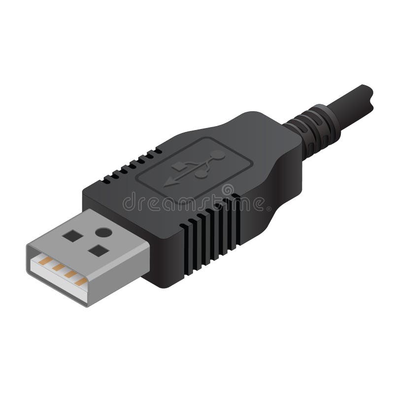 USB Connector Illustration stock vector. Illustration of hardware ...