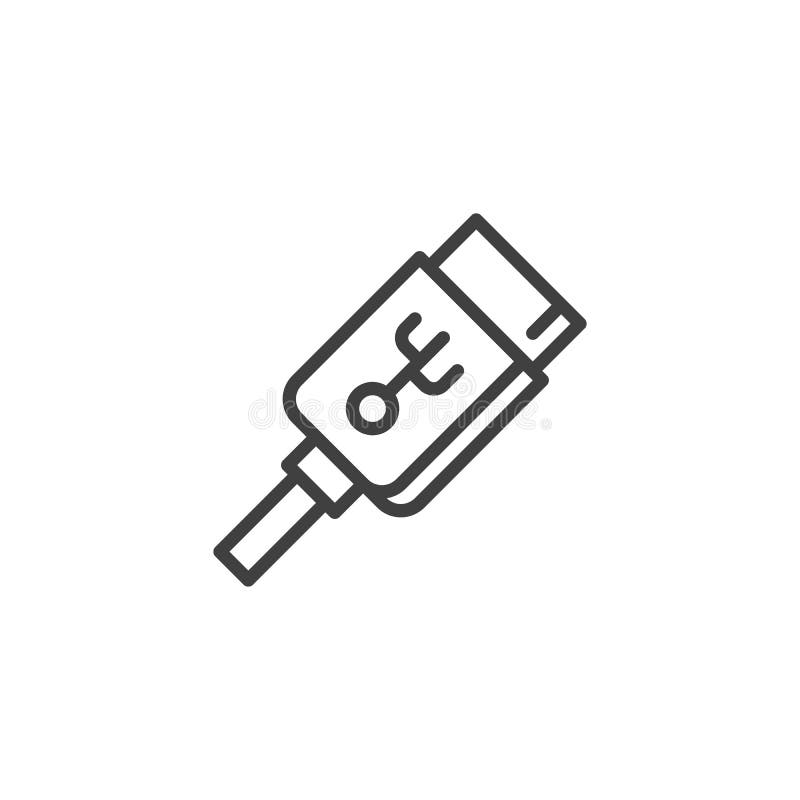 USB connector line icon stock vector. Illustration of wire - 233497436