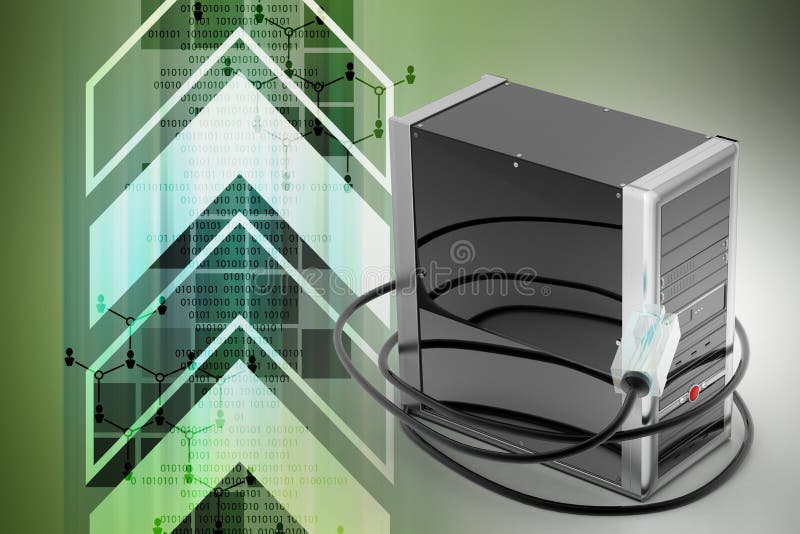 Usb Connector To Computer Networking Server System Stock Illustration ...