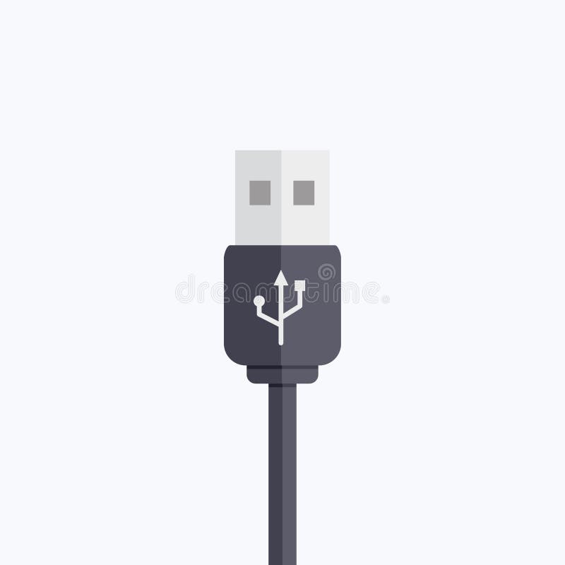USB Connector Vector Icon stock illustration. Illustration of transfer ...