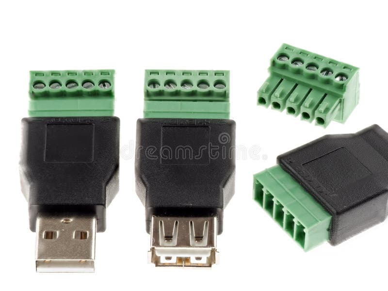 USB Connectors with Terminals Stock Image - Image of plug, terminal ...