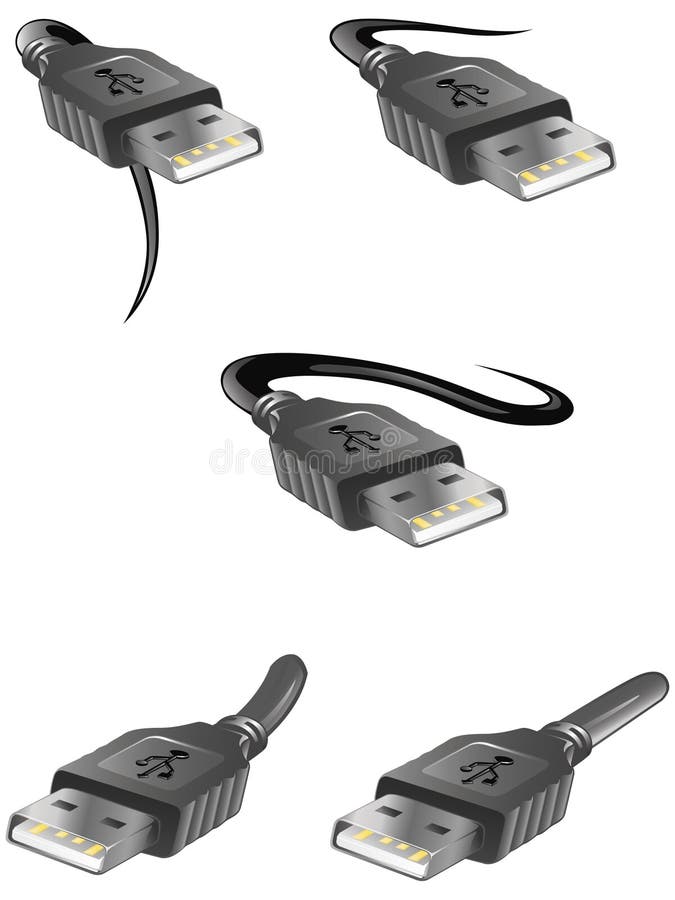 Usb cord stock illustration. Illustration of port, communication - 18500775