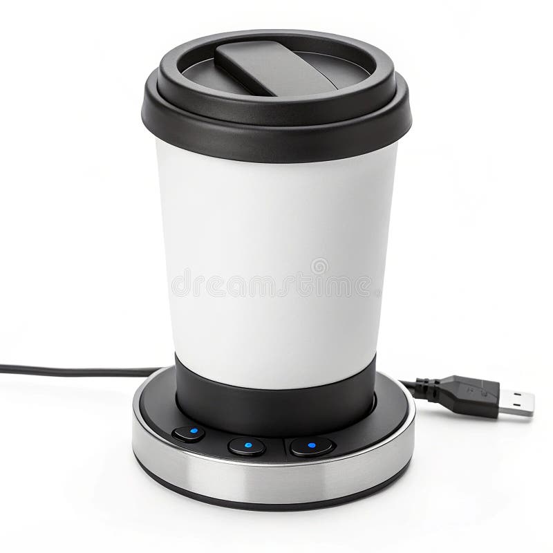 USB Cup Warmer Gadget on White Background Stock Illustration ...
