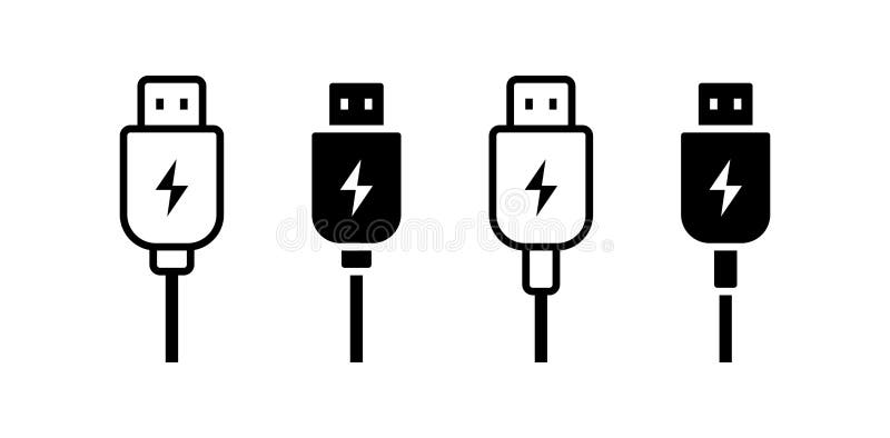 Usb Data Cable Vector Icon Set. Usb Disk Simbol Stock Vector ...