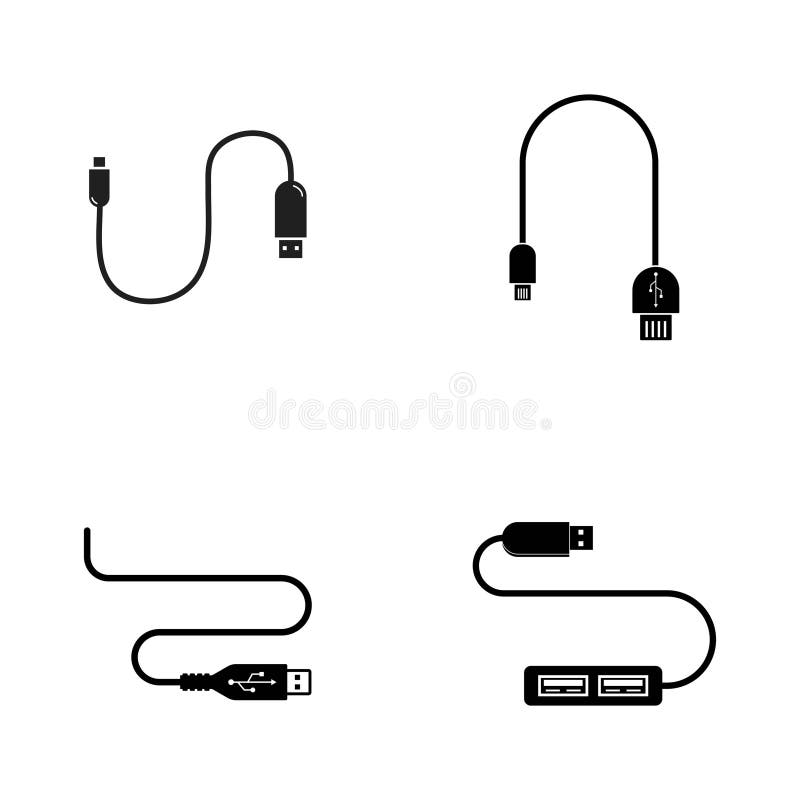 USB Data Transfer,cable Icon Logo Vector Template Stock Illustration ...