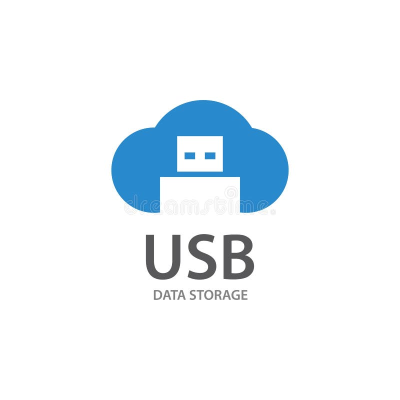 USB Data Transfer Logo Vector Stock Vector - Illustration of portable, black: 151256984