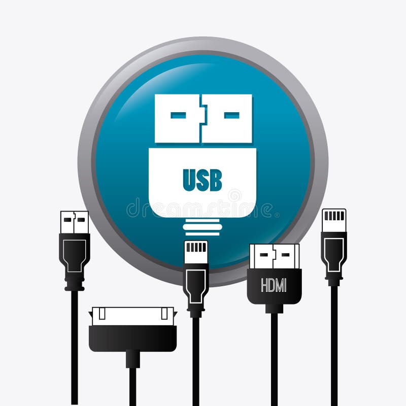 USB design. stock illustration. Illustration of hardware - 62253452