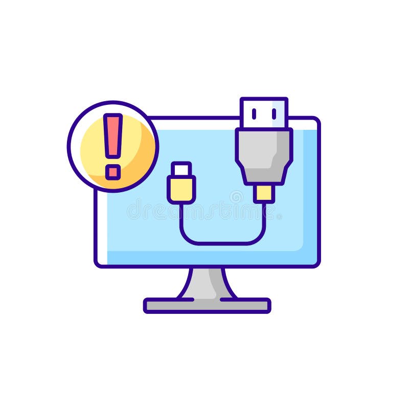 USB Does Not Work RGB Color Icon Stock Vector - Illustration of ...