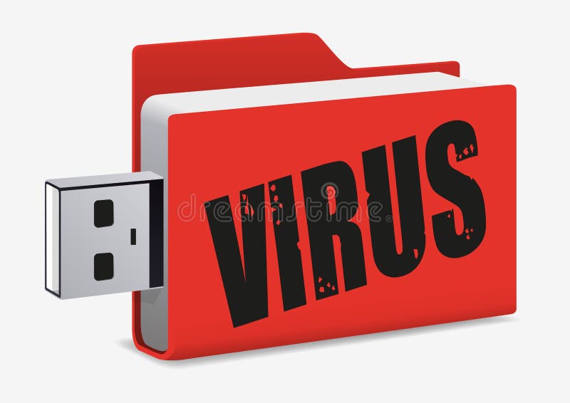 A USB Key Containing a Computer Virus Stock Illustration - Illustration ...